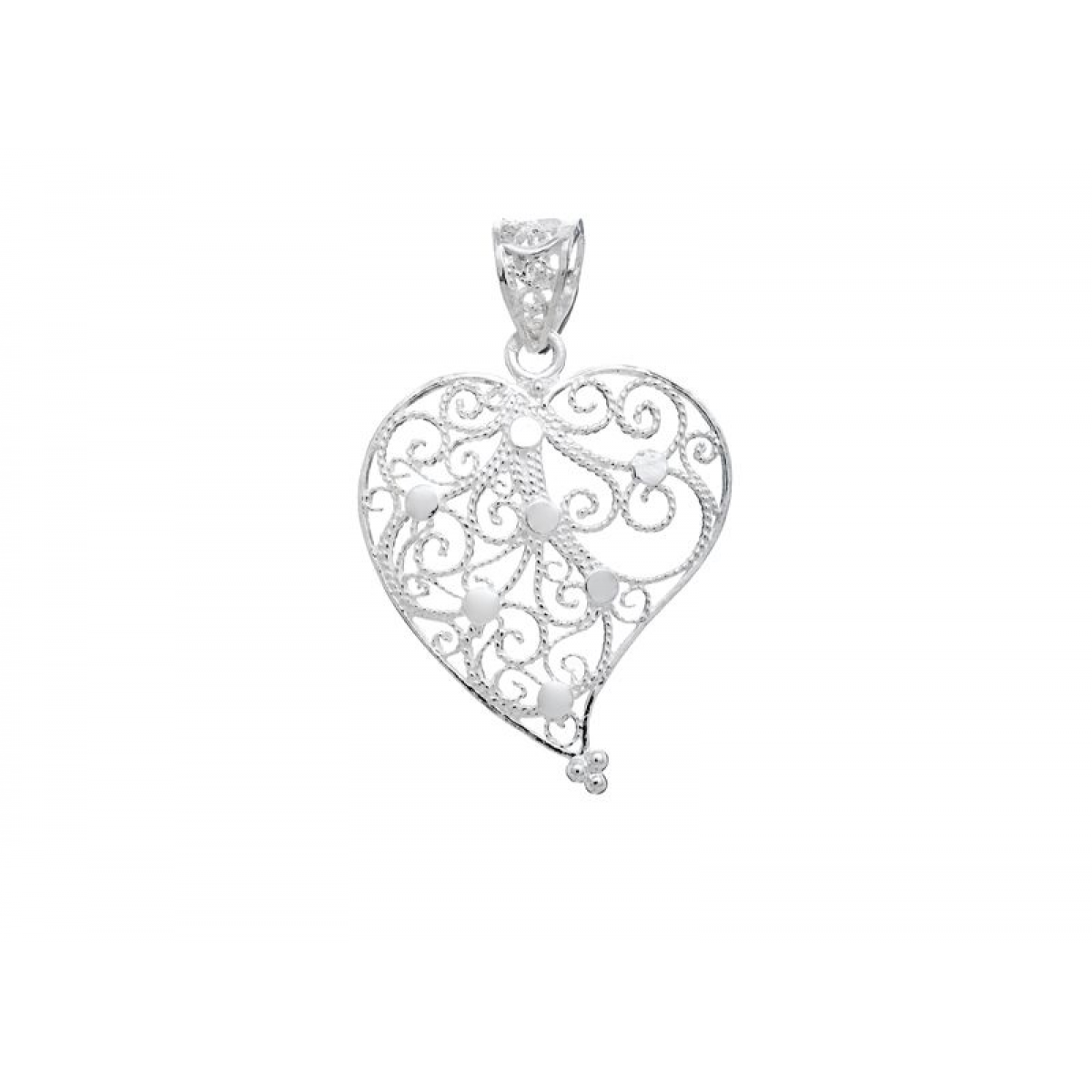 PENDENTE PRATA CORAÇÃO FILIGRANA - 34995500_PRATA - Stone by Stone