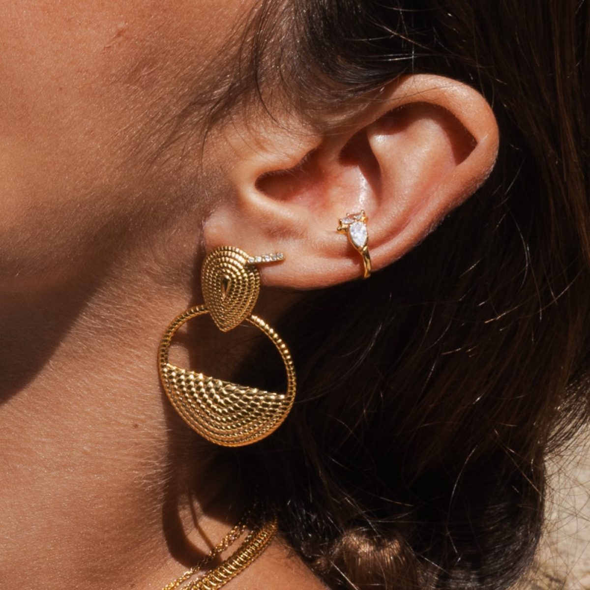 SHINY SILVER EAR CUFF - 48653D - Stone by Stone