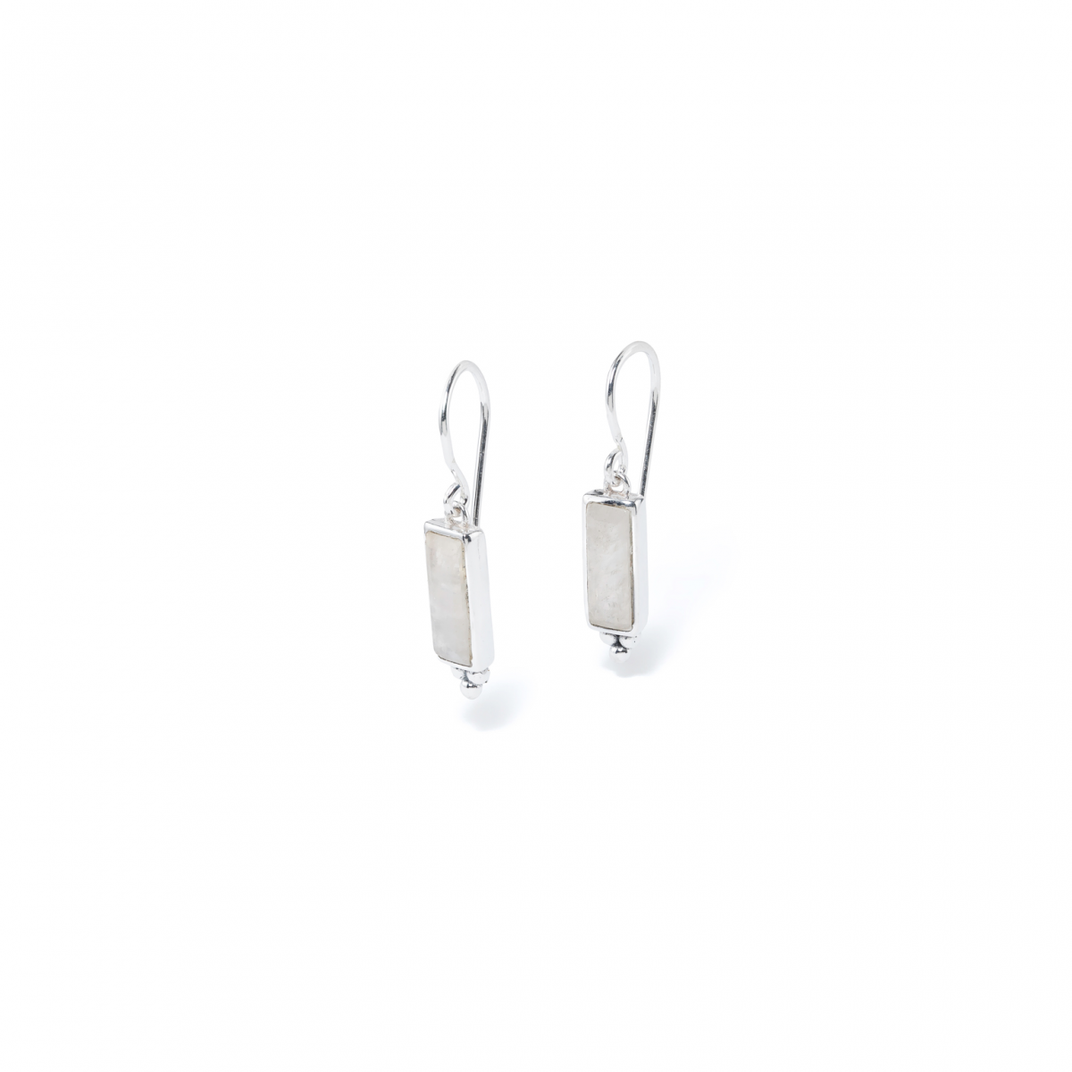 RECTANGLE SILVER EARRINGS - 48374PLUA - Stone by Stone